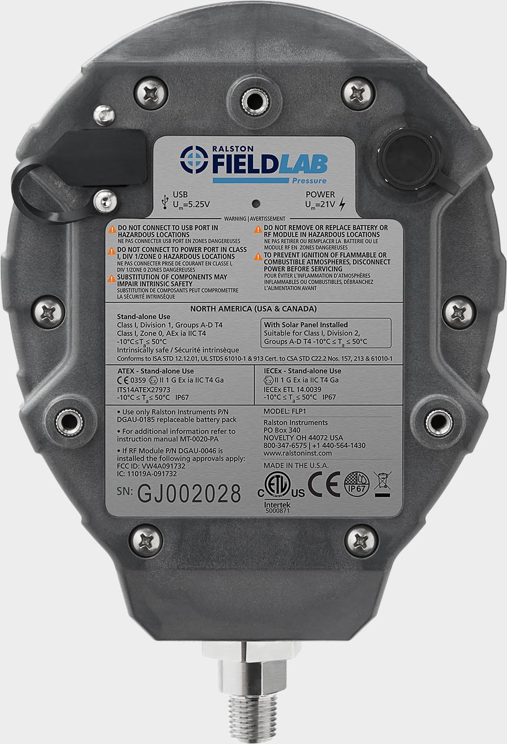 FieldLab Digital Pressure Calibrator Features | Ralston Instruments